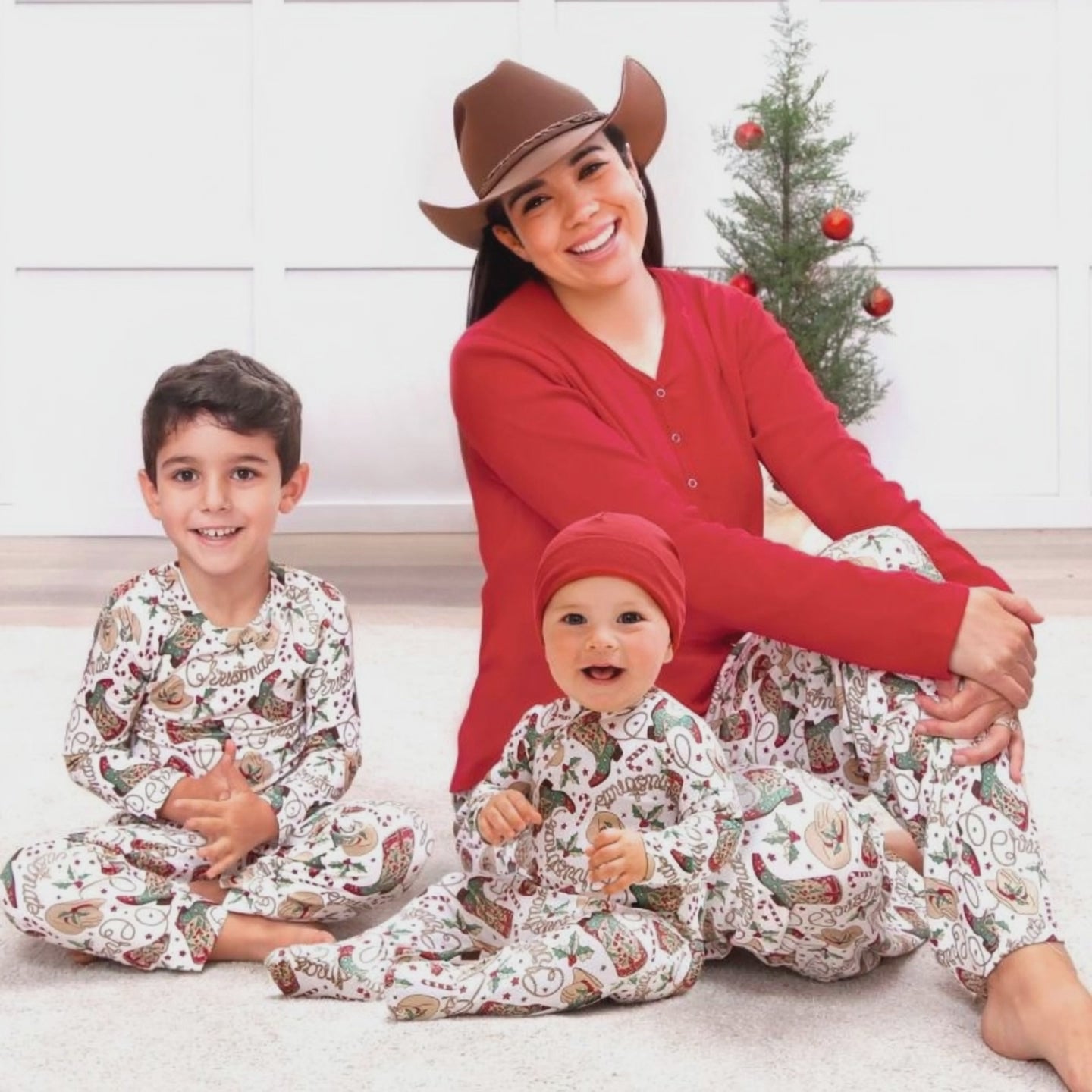 Western Christmas Family Matching Bamboo Pajamas - Kids PJs